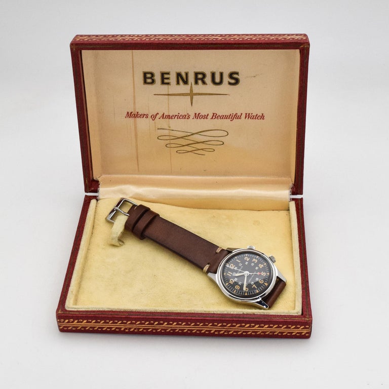 Vintage Benrus Wrist Alarm Stainless Steel Watch, 1960s at 1stDibs