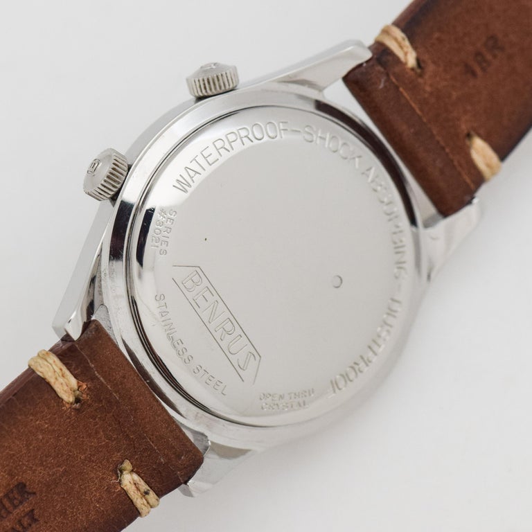 Vintage Benrus Wrist Alarm Stainless Steel Watch, 1960s at 1stDibs