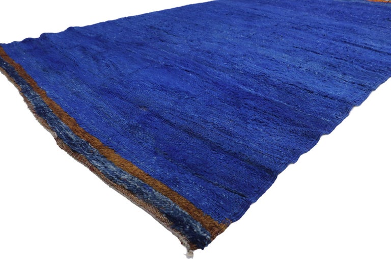 Vintage Berber Blue Moroccan Rug For Sale at 1stDibs