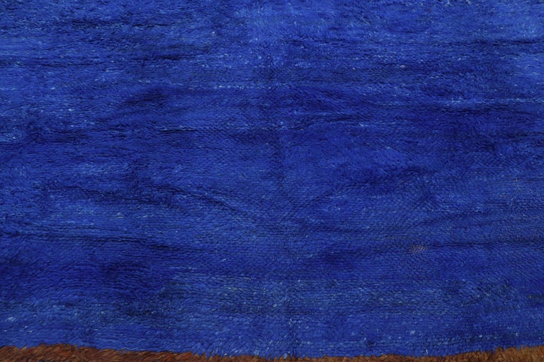 Vintage Berber Blue Moroccan Rug For Sale at 1stDibs