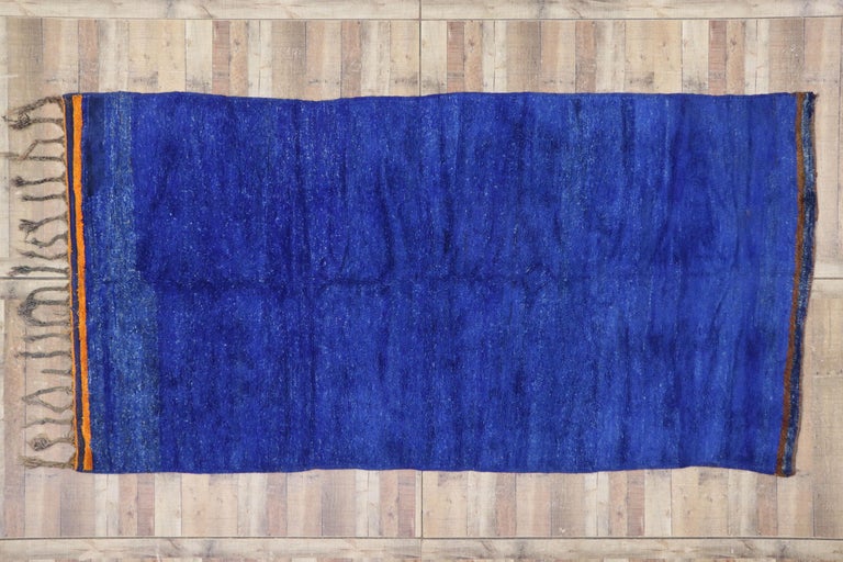 Vintage Berber Blue Moroccan Rug For Sale at 1stDibs