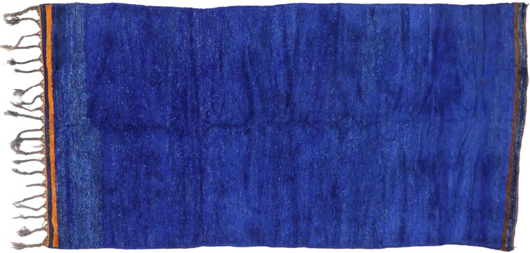 Vintage Berber Blue Moroccan Rug For Sale at 1stDibs