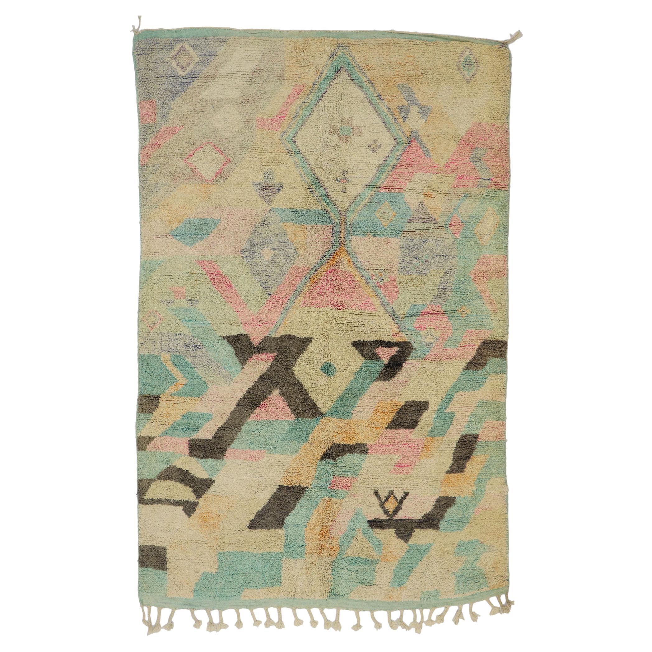 Vintage Berber Moroccan Rug with Bohemian Style For Sale at 1stDibs