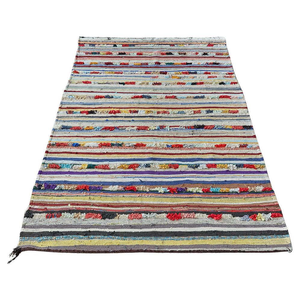 Vintage Berber Flat-Weave Multicoloured Rag Rug, Morocco, 20th Century ...