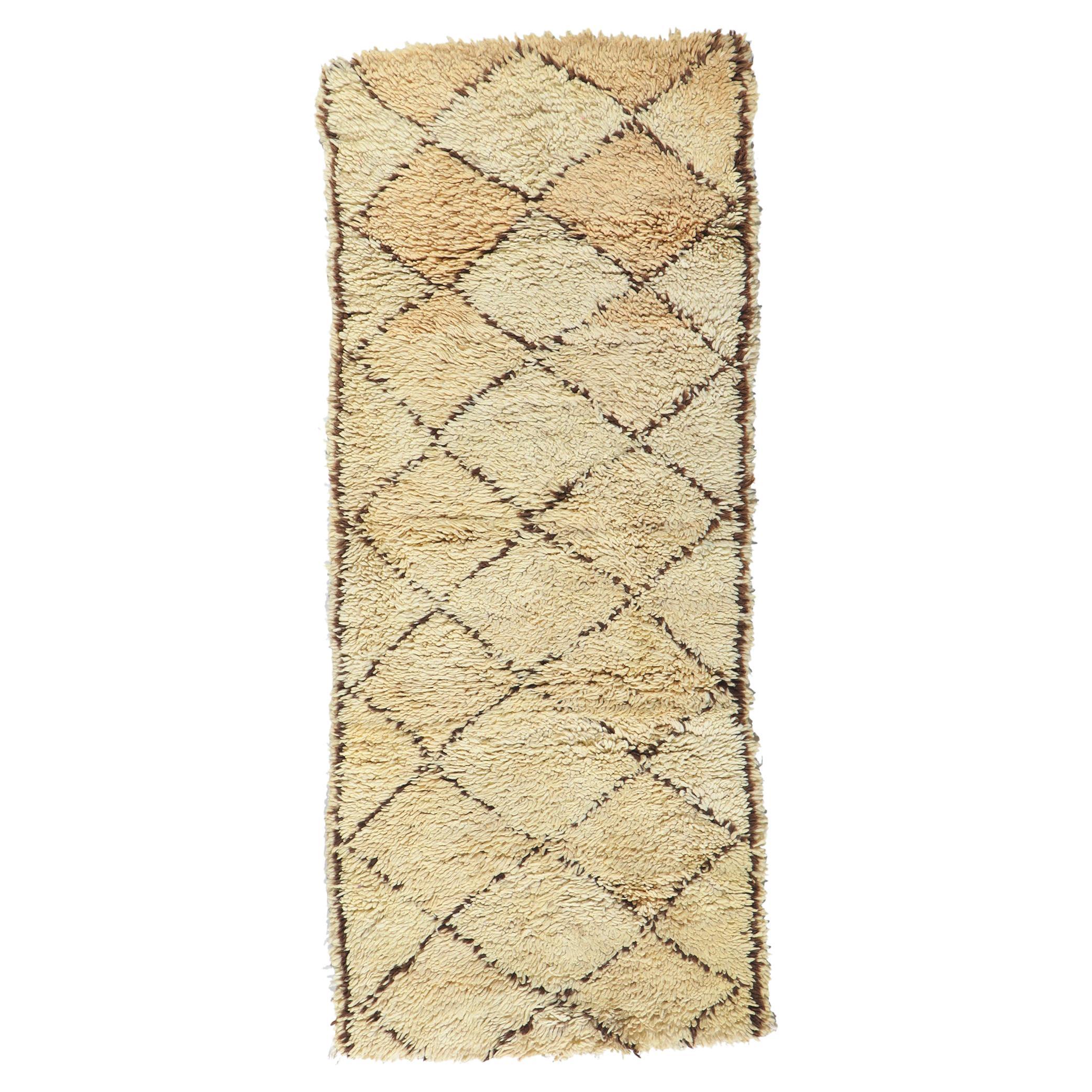 Vintage Moroccan Azilal Rug, Neutral Berber Moroccan Rug with Neutral ...