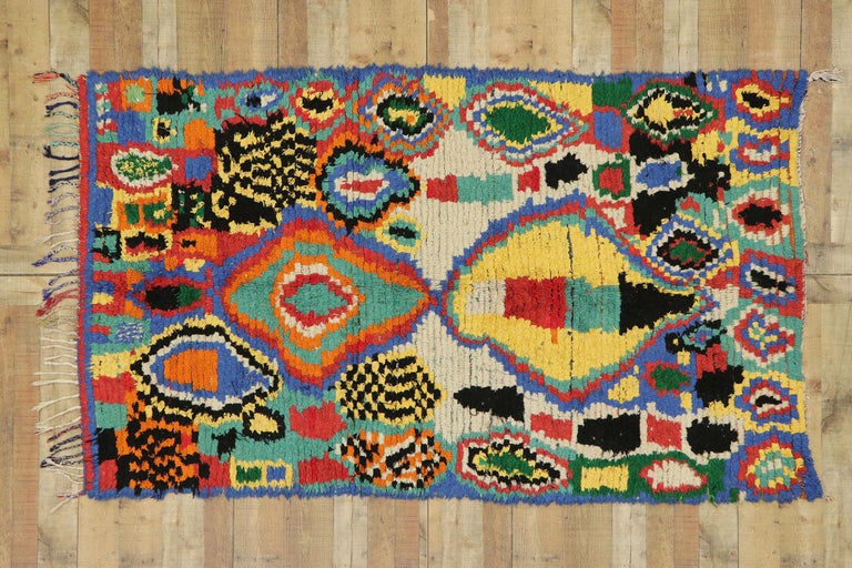 Vintage Berber Moroccan Azilal Rug Postmodern Abstract Expressionism at ...