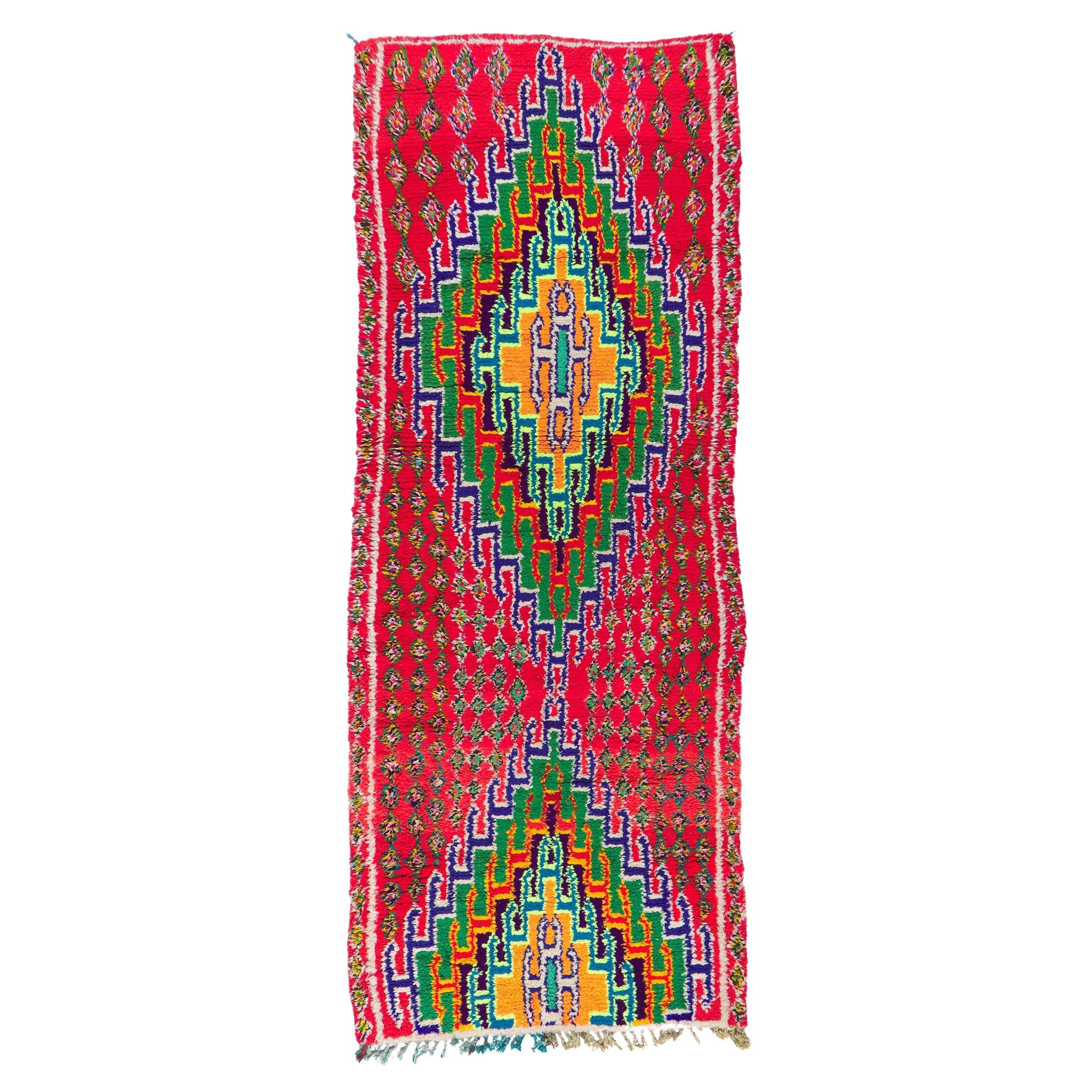 Vintage Berber Moroccan Rug with Tribal Style, Shag Hallway Runner at ...