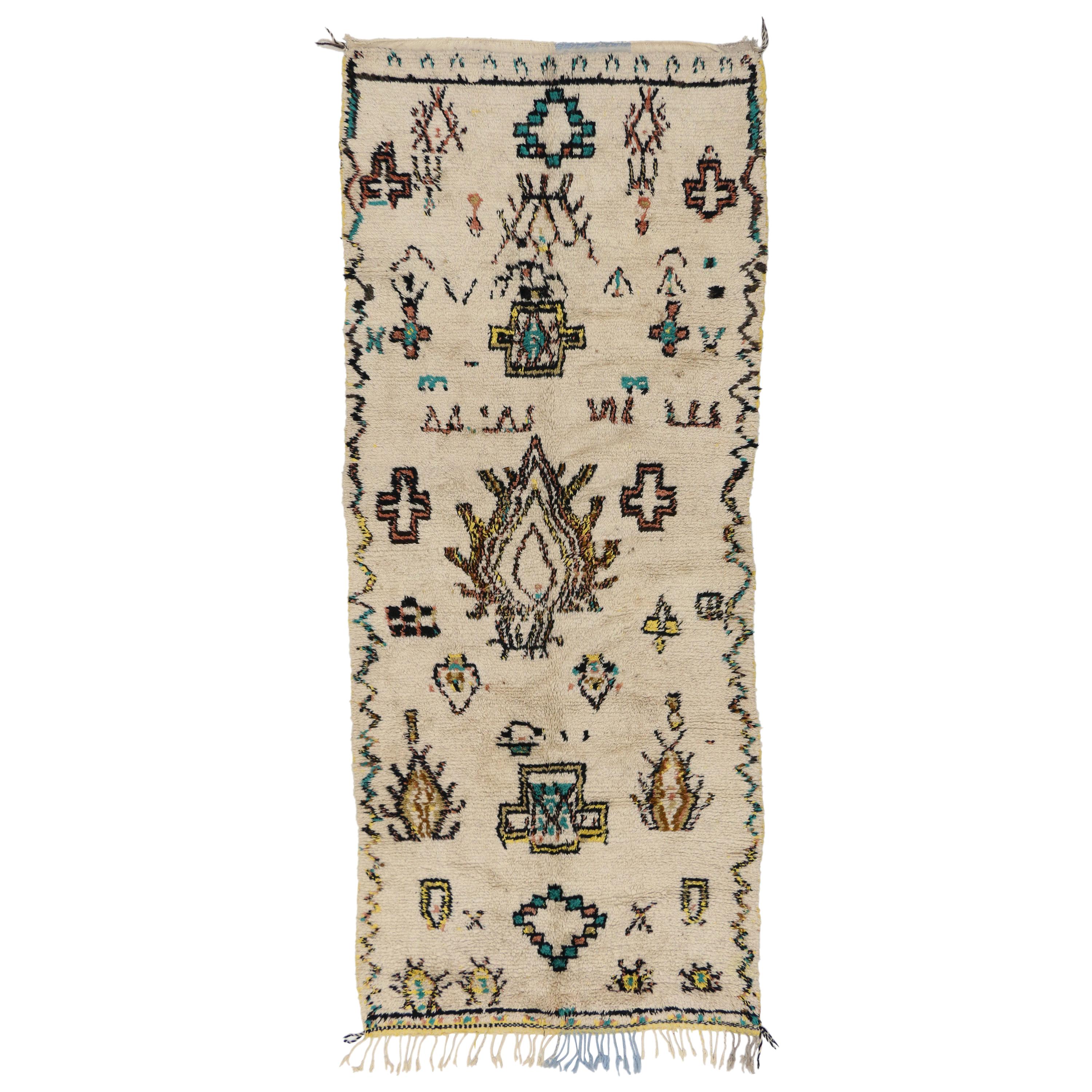 Vintage Berber Moroccan Runner with Bohemian Tribal Style, Shag Hallway ...