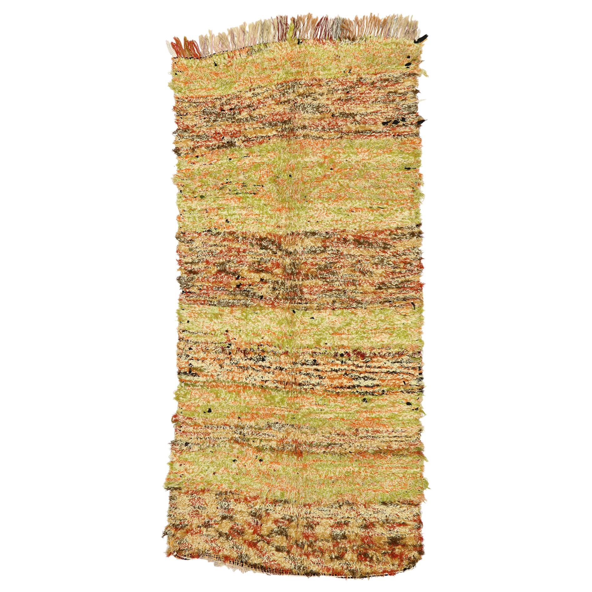 Mid-Century Modern Retro Orange Shag Rug at 1stDibs