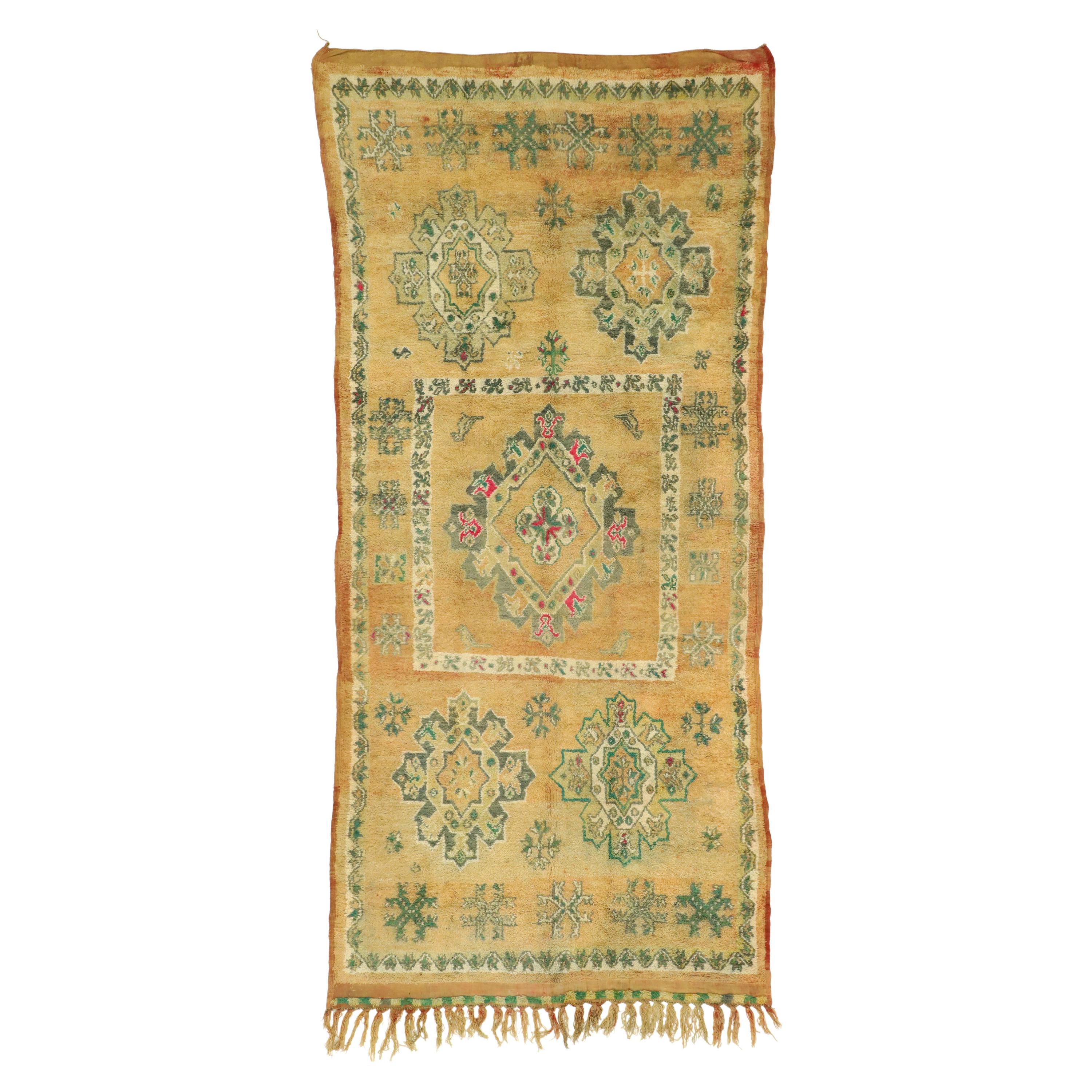 Earth-Tone Modern Moroccan High-Low Rug Inspired by Nature, Biophilic ...