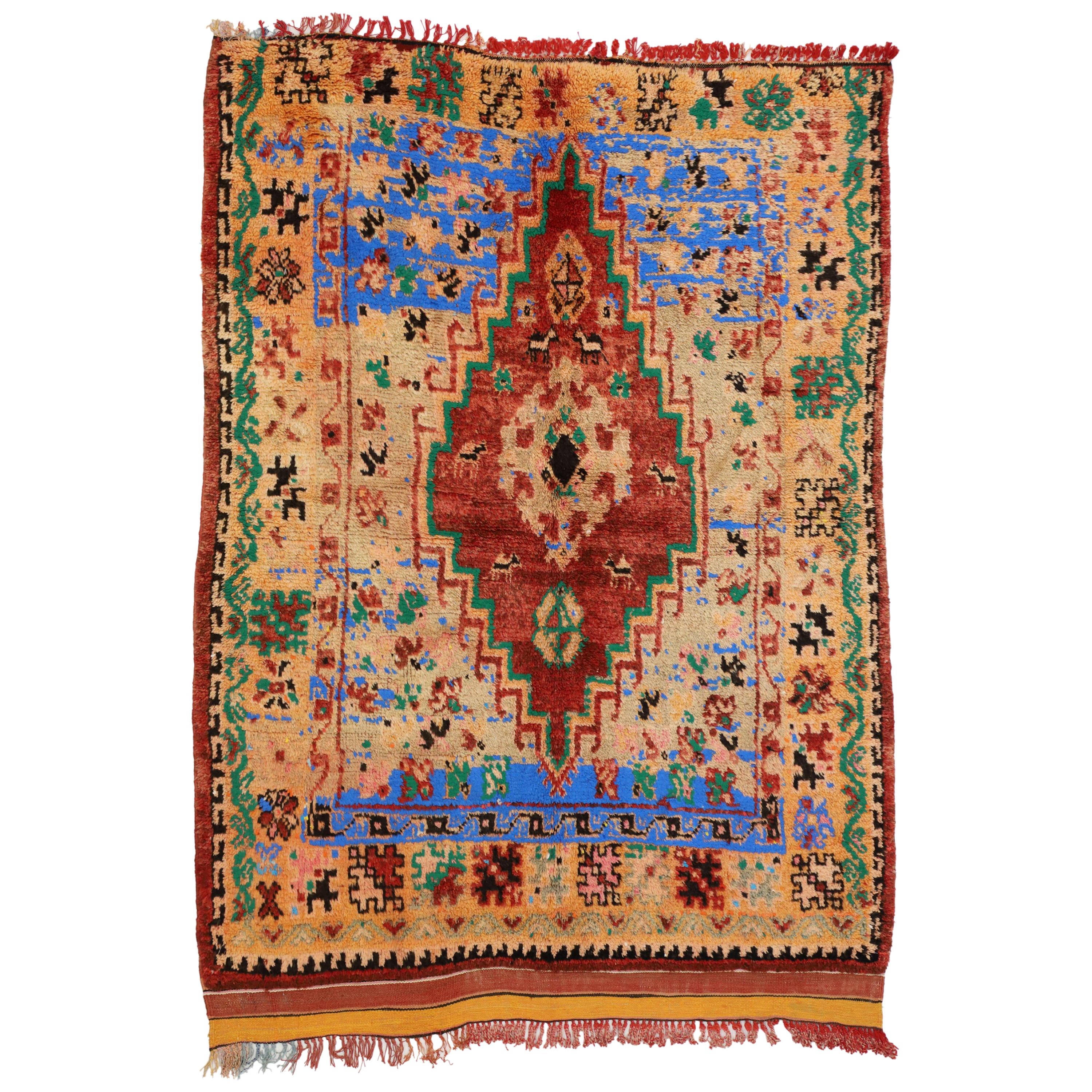 Vintage Berber Moroccan Rug with Contemporary Abstract Design at 1stDibs