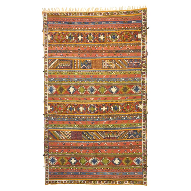 Vintage Berber Moroccan Kilim Glaoui Rug with Modern Tribal Style For ...