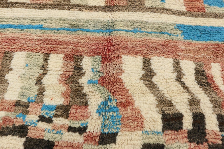 Vintage Berber Moroccan Rehamna Rug with Bauhaus Cubism and Postmodern ...