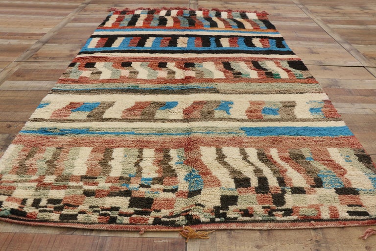 Vintage Berber Moroccan Rehamna Rug with Bauhaus Cubism and Postmodern ...