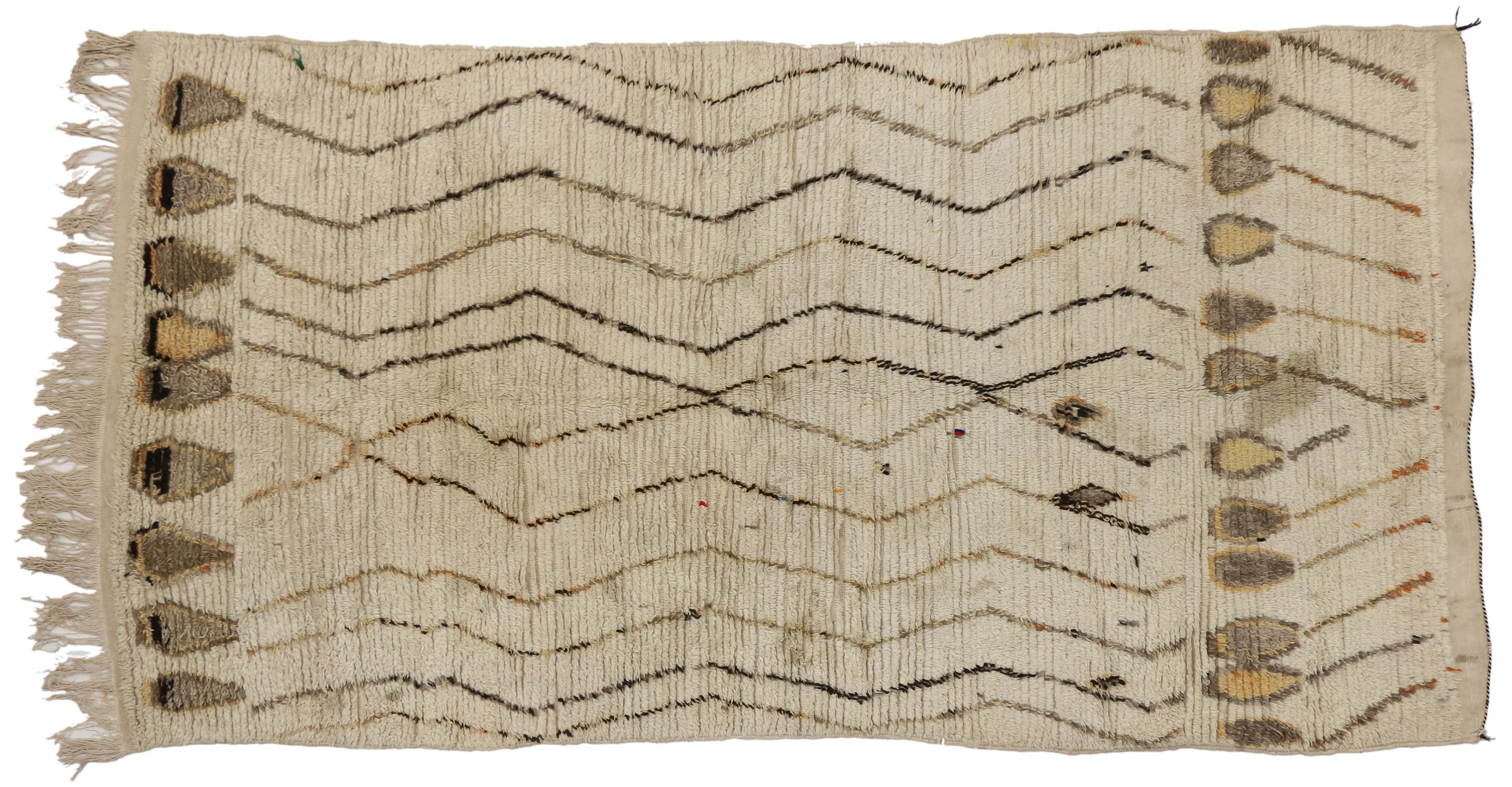 Vintage Berber Moroccan Rug, Neutral Color Moroccan Rug at 1stDibs