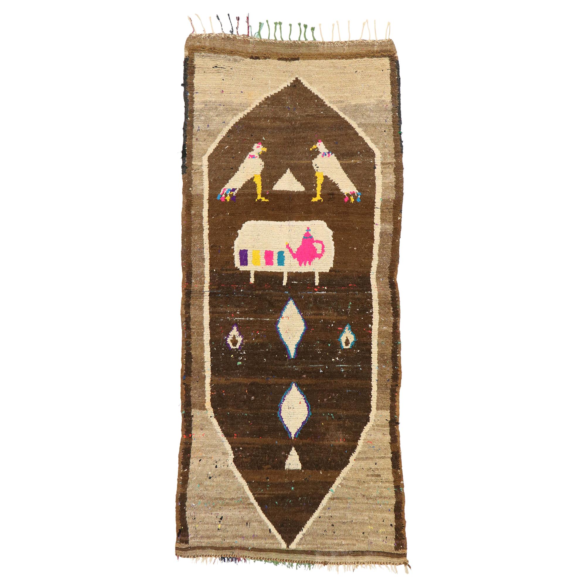 Vintage Berber Moroccan Rug with Modern Tribal Design at 1stDibs