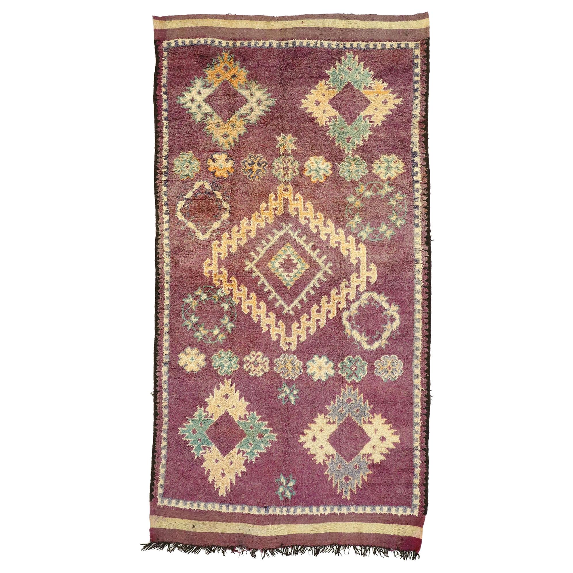 Vintage Berber Moroccan Rug with Bohemian Tribal Style For Sale at 1stDibs
