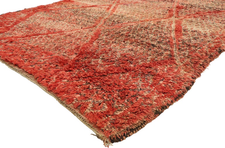 Vintage Berber Moroccan Rug with Diamond Pattern and Modern Retro Style ...