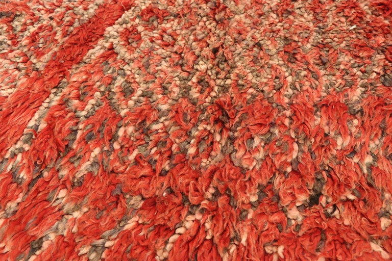 Vintage Berber Moroccan Rug with Diamond Pattern and Modern Retro Style ...