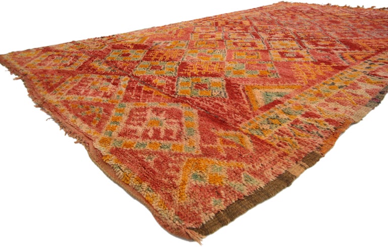 Vintage Berber Moroccan Rug with Diamond Pattern and Modern Tribal ...