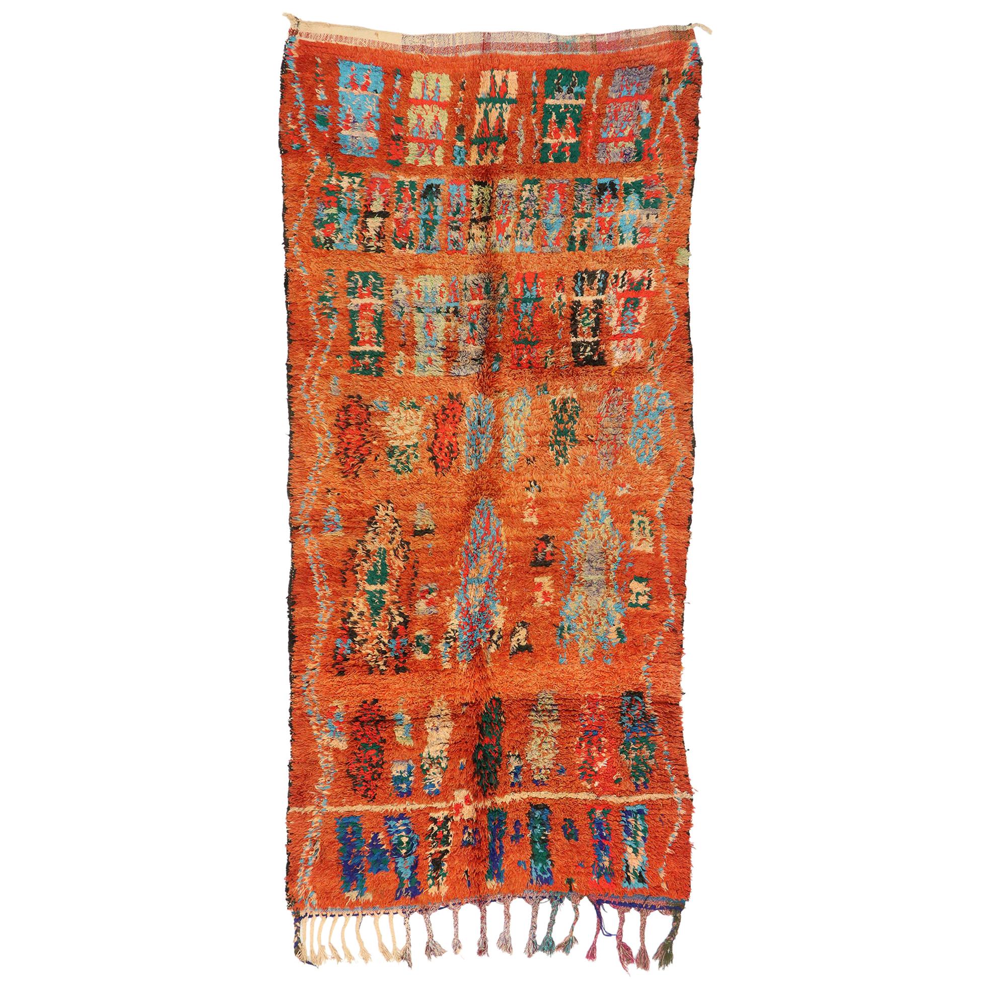 Vintage Berber Moroccan Rug with Tribal Boho Chic Style, Accent Shag ...