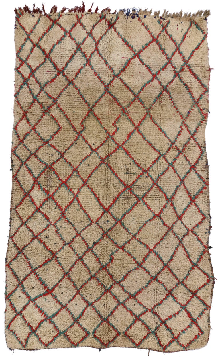 Vintage Berber Moroccan Rug with Modern Style For Sale at 1stDibs
