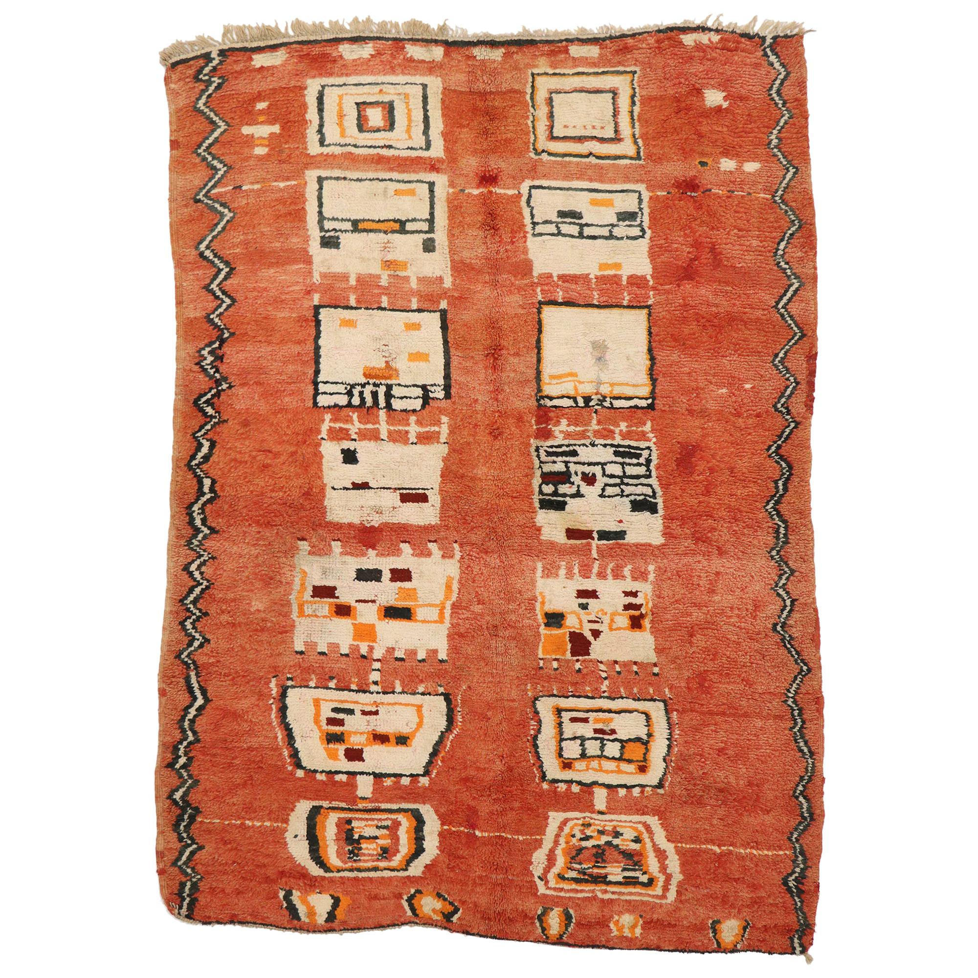 Vintage Moroccan Tribal Rug with Abstract Expressionist and Cubism ...