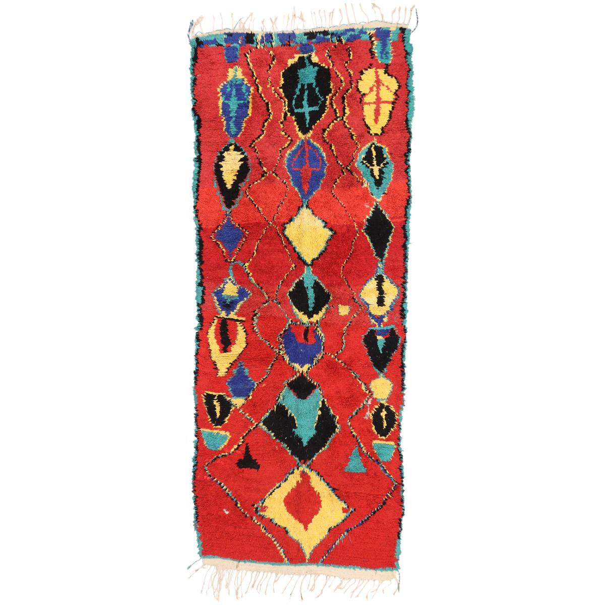 Vintage Berber Moroccan Rug with Postmodern Memphis Style, Moroccan ...