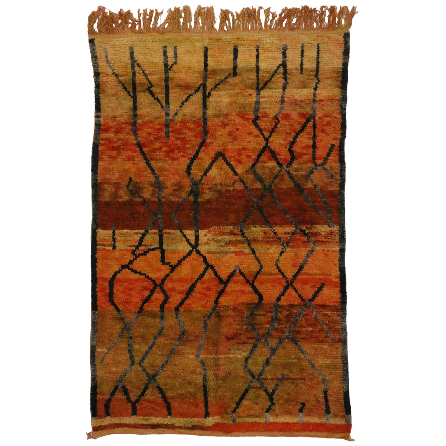 Vintage Moroccan Tribal Rug with Abstract Expressionist and Cubism ...