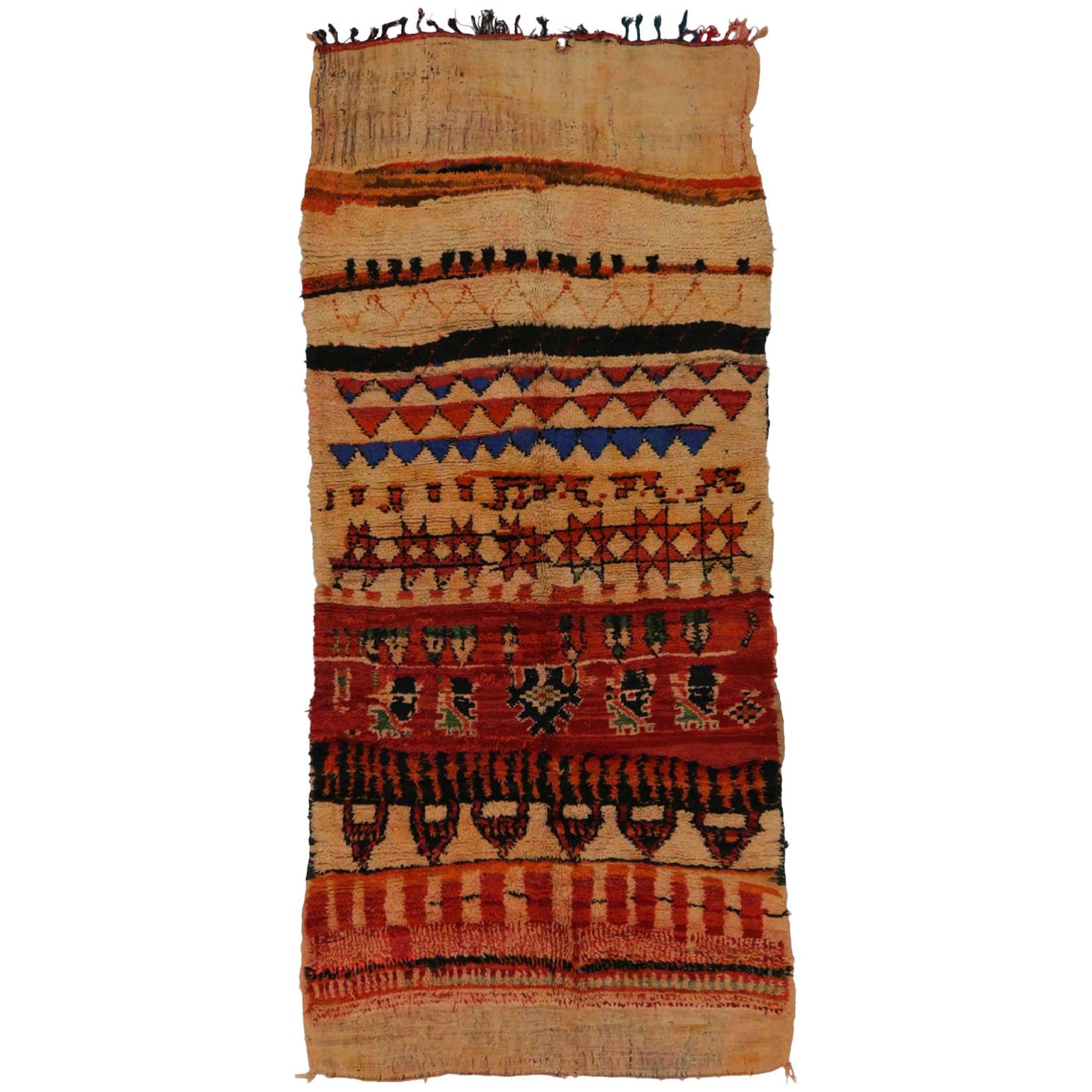 Vintage Berber Moroccan Rug with Tribal Style at 1stDibs