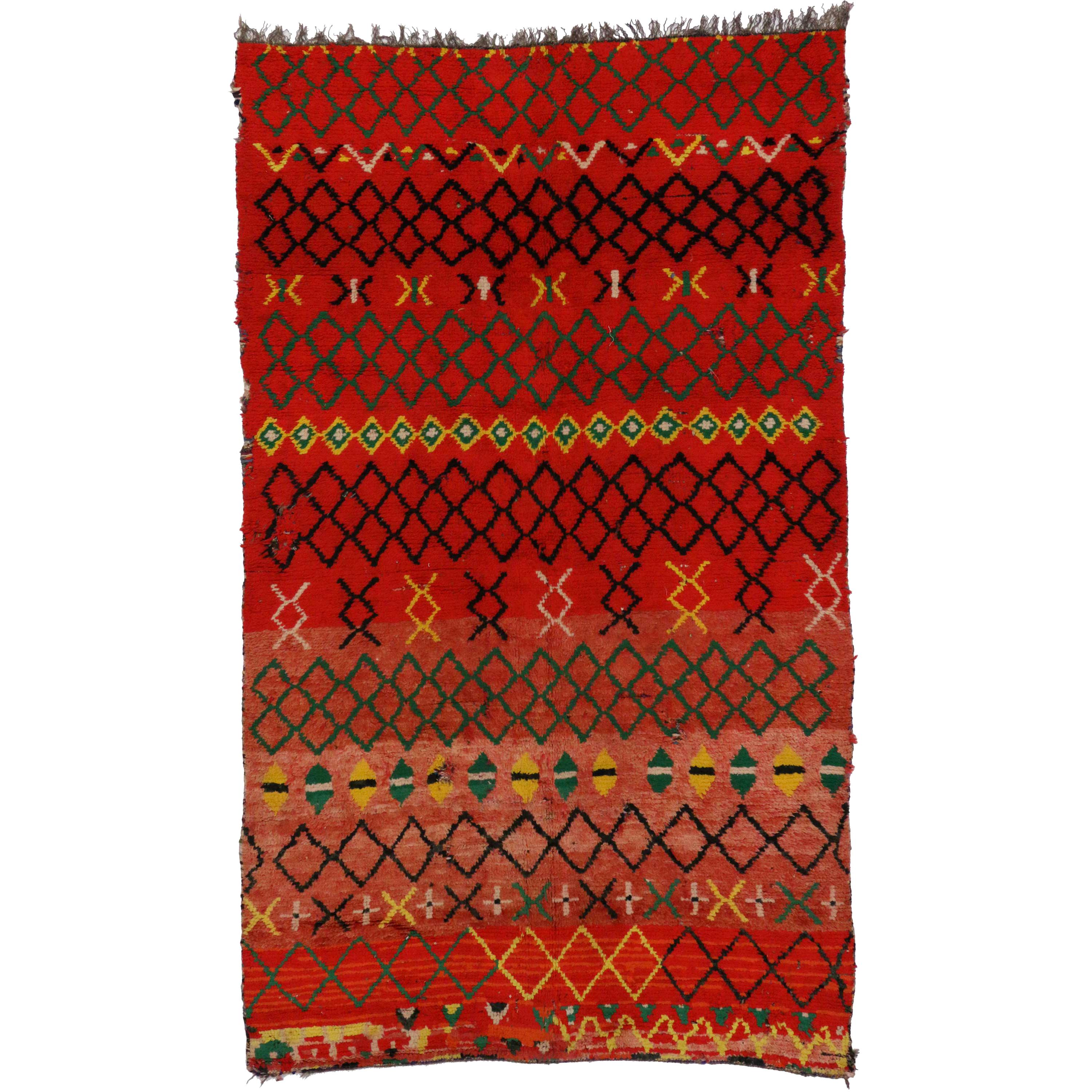 Vintage Moroccan Rug with Tribal Style, Berber Moroccan Rug For Sale at ...