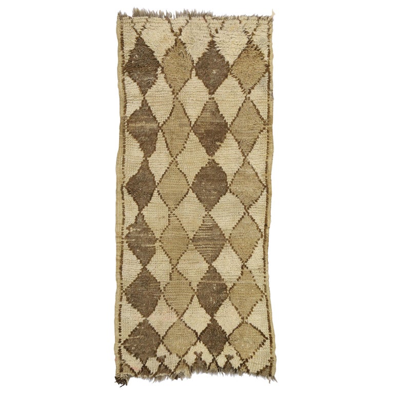 Vintage Berber Moroccan Rug with Tribal Style in Neutral Colors For ...