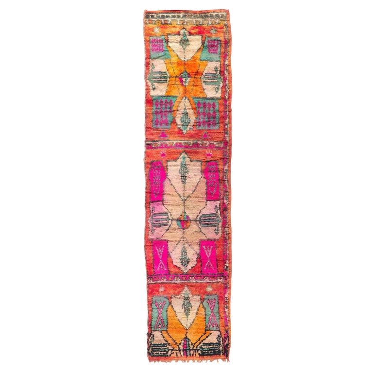 Vintage Berber Moroccan Runner with Bohemian Tribal For Sale at 1stDibs