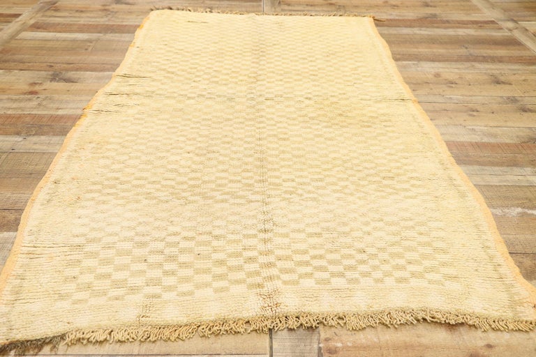 Vintage Berber Moroccan Runner with Muted Checkerboard Pattern, Hallway ...