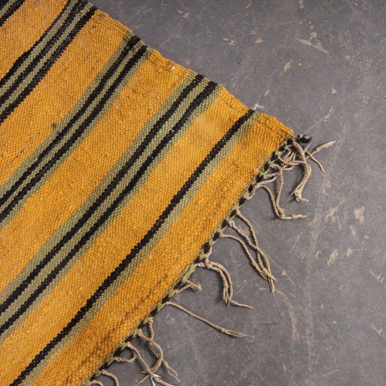 Vintage Berber Orange Stripe Hanbel Rug For Sale at 1stDibs