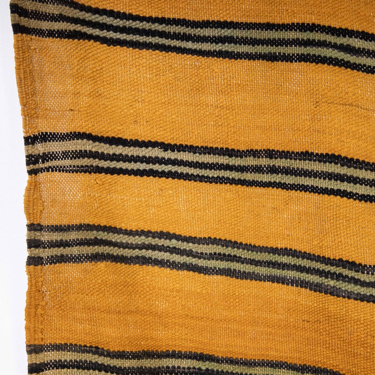 Vintage Berber Orange Stripe Hanbel Rug For Sale at 1stDibs
