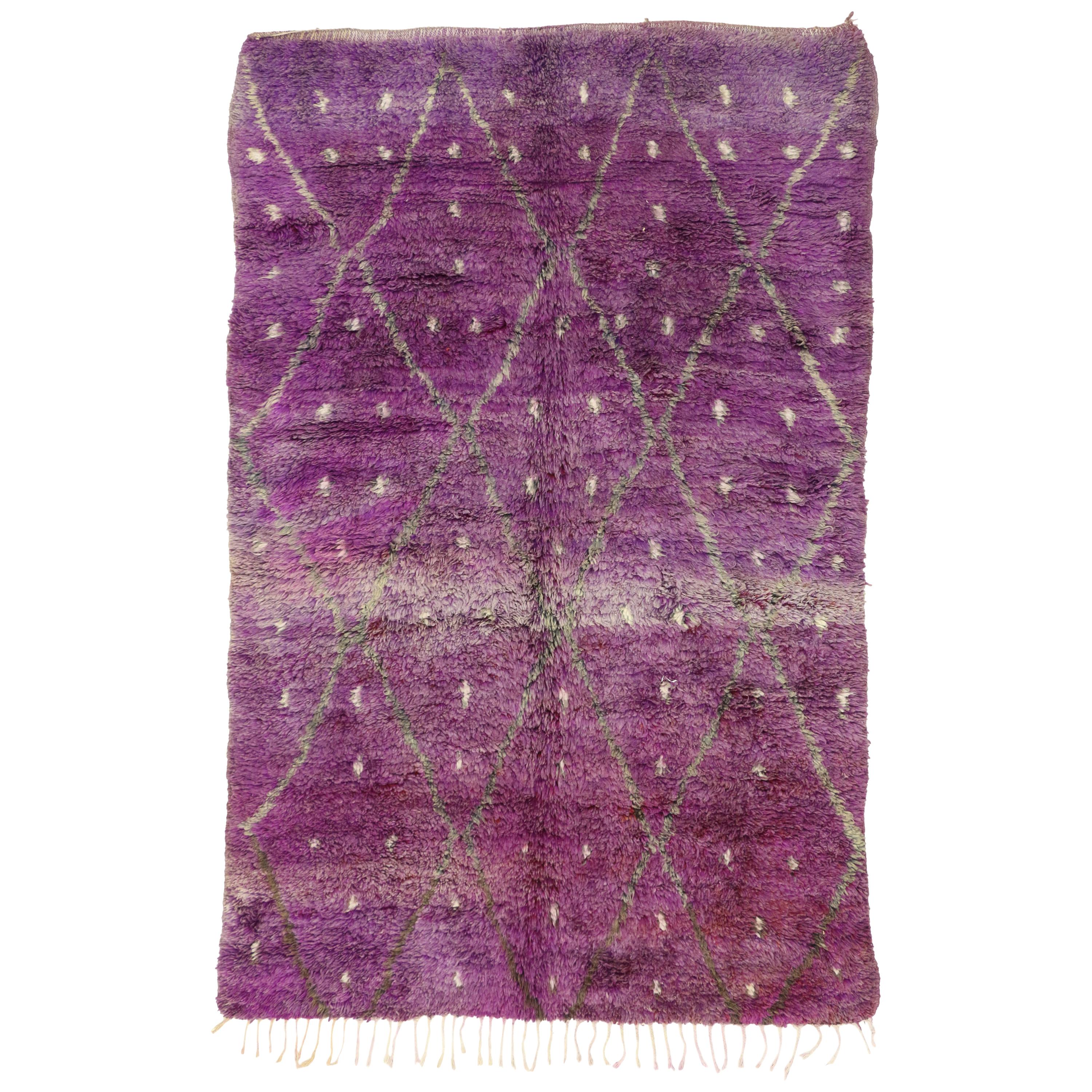 Colorful Vintage Moroccan Gallery Carpet, Tribal Pattern, Boho Chic For ...