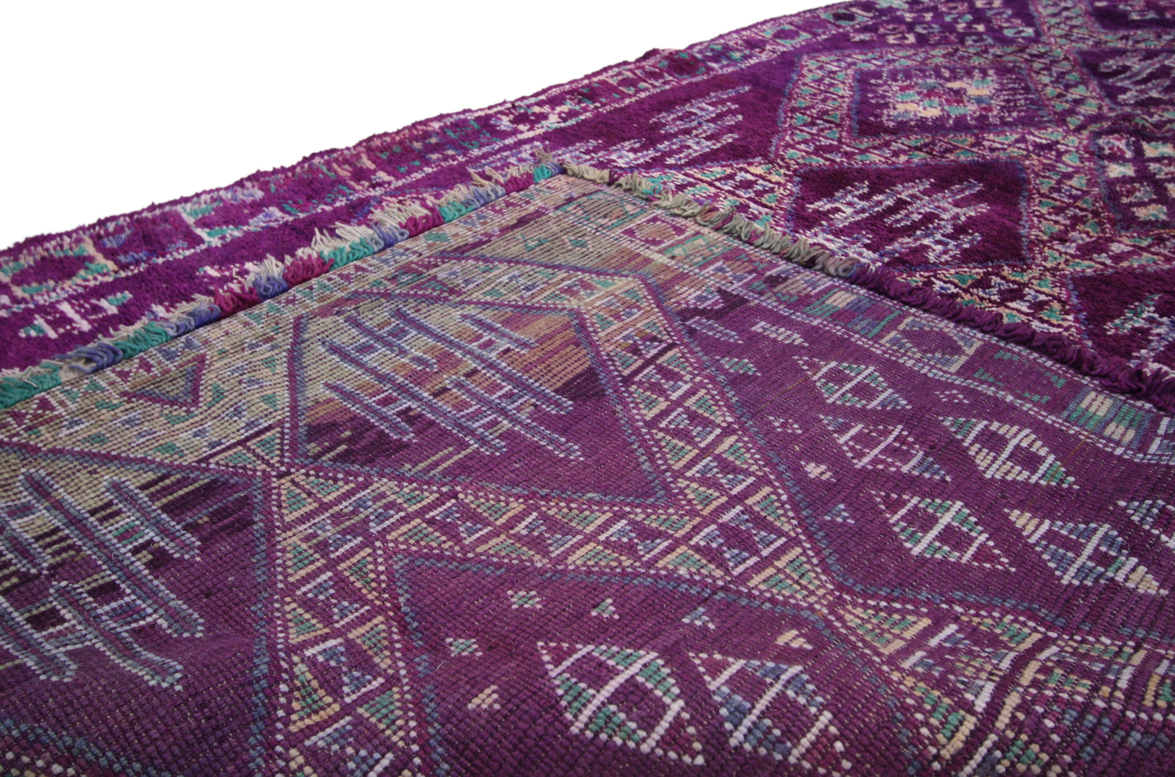 Vintage Berber Purple Moroccan Rug with Tribal Style, Purple Beni ...