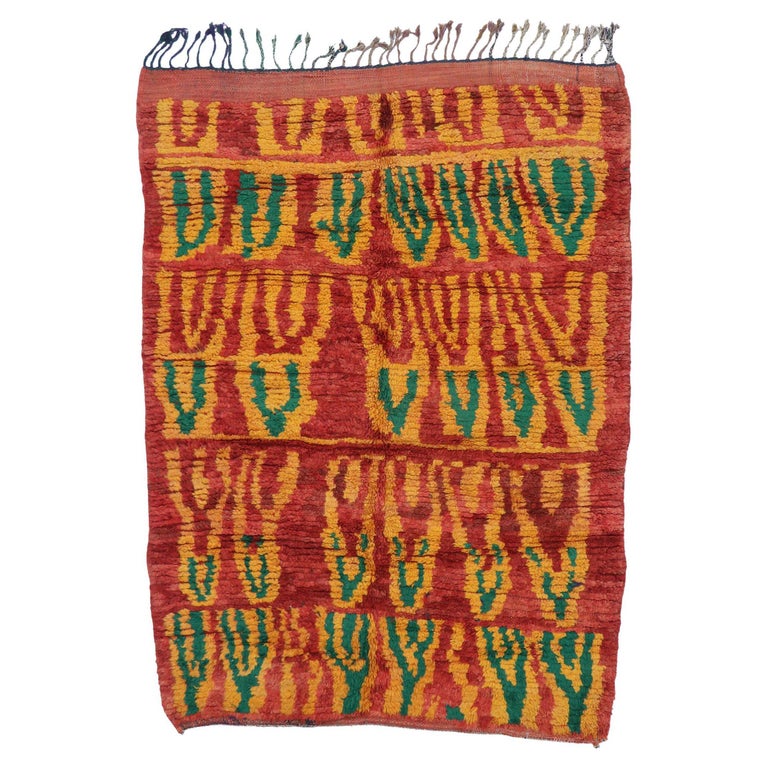 Tapis berbère marocain rouge vintage avec style tribal - En vente sur ...