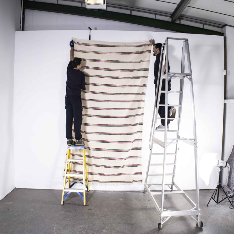 Vintage Berber Regular Stripe Hanbel Rug For Sale at 1stDibs