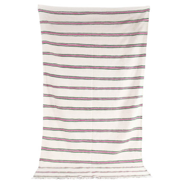 Vintage Berber Regular Stripe Hanbel Rug For Sale at 1stDibs