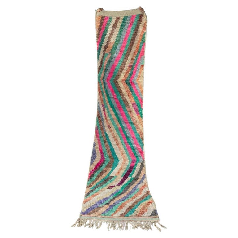 Vintage Berber Rug Runner 100% Wool Moroccan Handwoven For Sale at 1stDibs