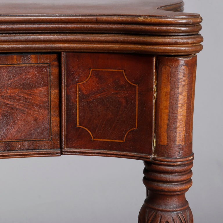 Berkey and Gay Sheraton Style Mahogany Satinwood Banded Game Table ...