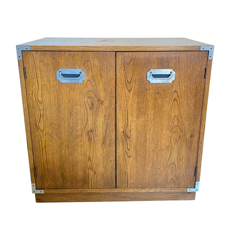 Vintage Bernhardt Campaign Style Accent Cabinet For Sale at 1stDibs