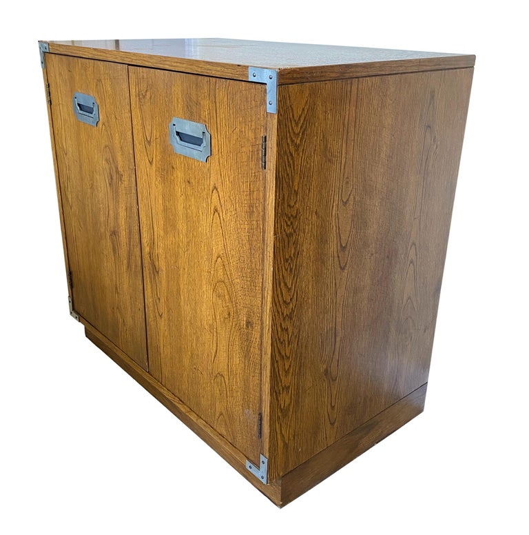 Vintage Bernhardt Campaign Style Accent Cabinet For Sale at 1stDibs