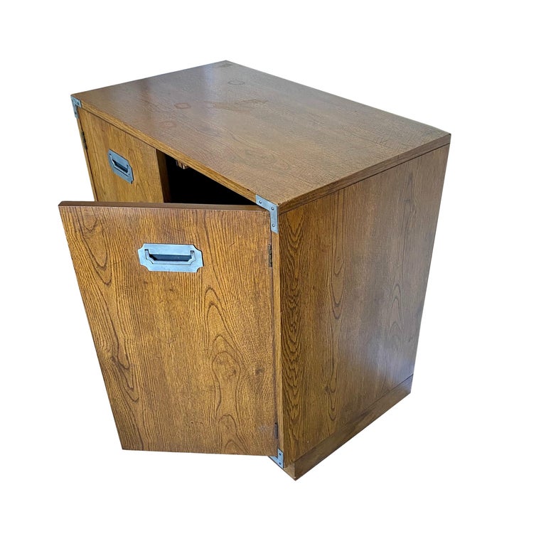 Vintage Bernhardt Campaign Style Accent Cabinet For Sale at 1stDibs