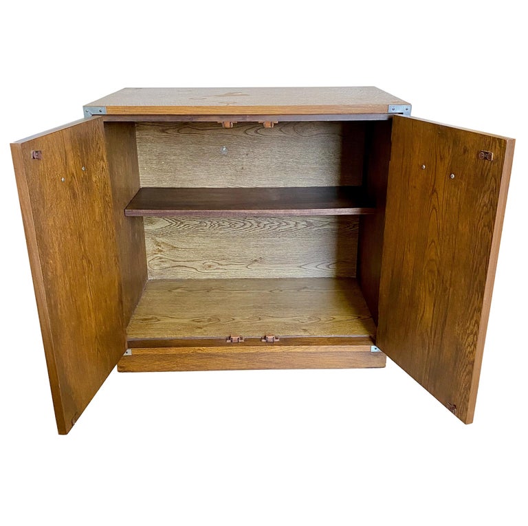 Vintage Bernhardt Campaign Style Accent Cabinet For Sale at 1stDibs