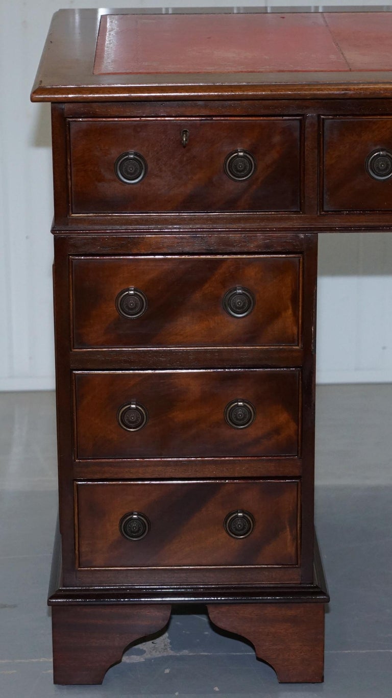 Vintage Bevan Funnell Twin Pedestal Partner Desk Oxblood Leather ...