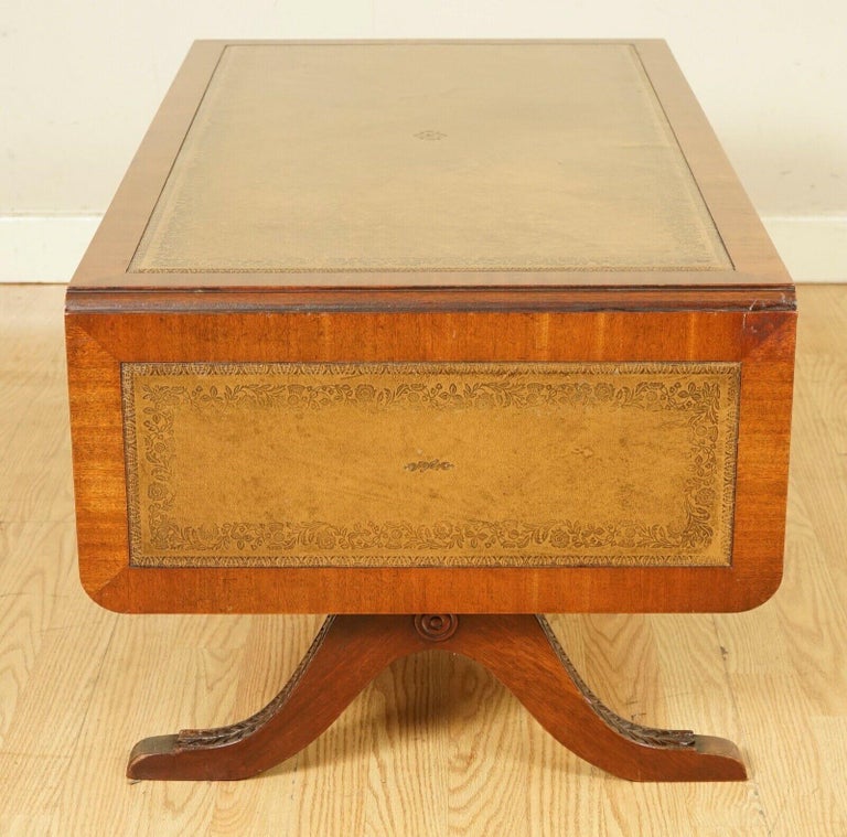 Vintage Bevan Funnell Extending Hardwood Coffee Table with Leather Top ...