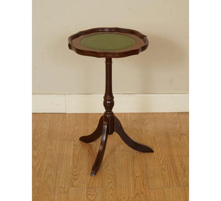 Vintage Bevan Funnell Green Leather Top Plant End Side Table Stand For ...
